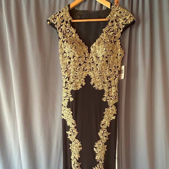 Betsy & Adam | Dresses | New Betsy Adam Black Embroidered Black And ...